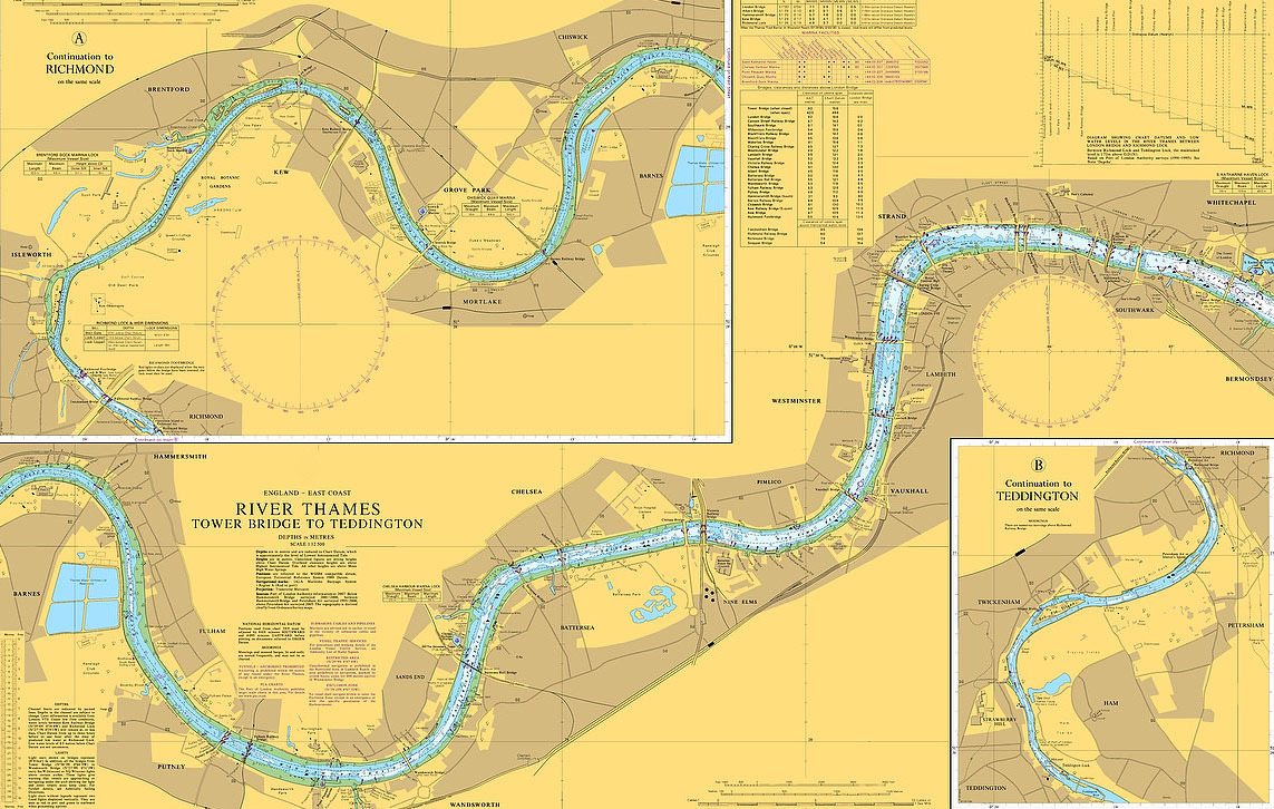 Chart 3319 - River Thames Tower Bridge to Teddington, Richmond ...
