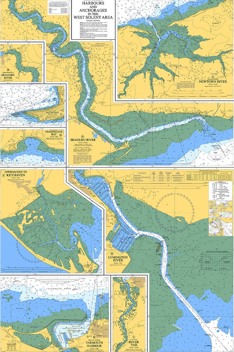 Chart 2021 - Harbours and Anchorages in the West Solent Area :: Product ...