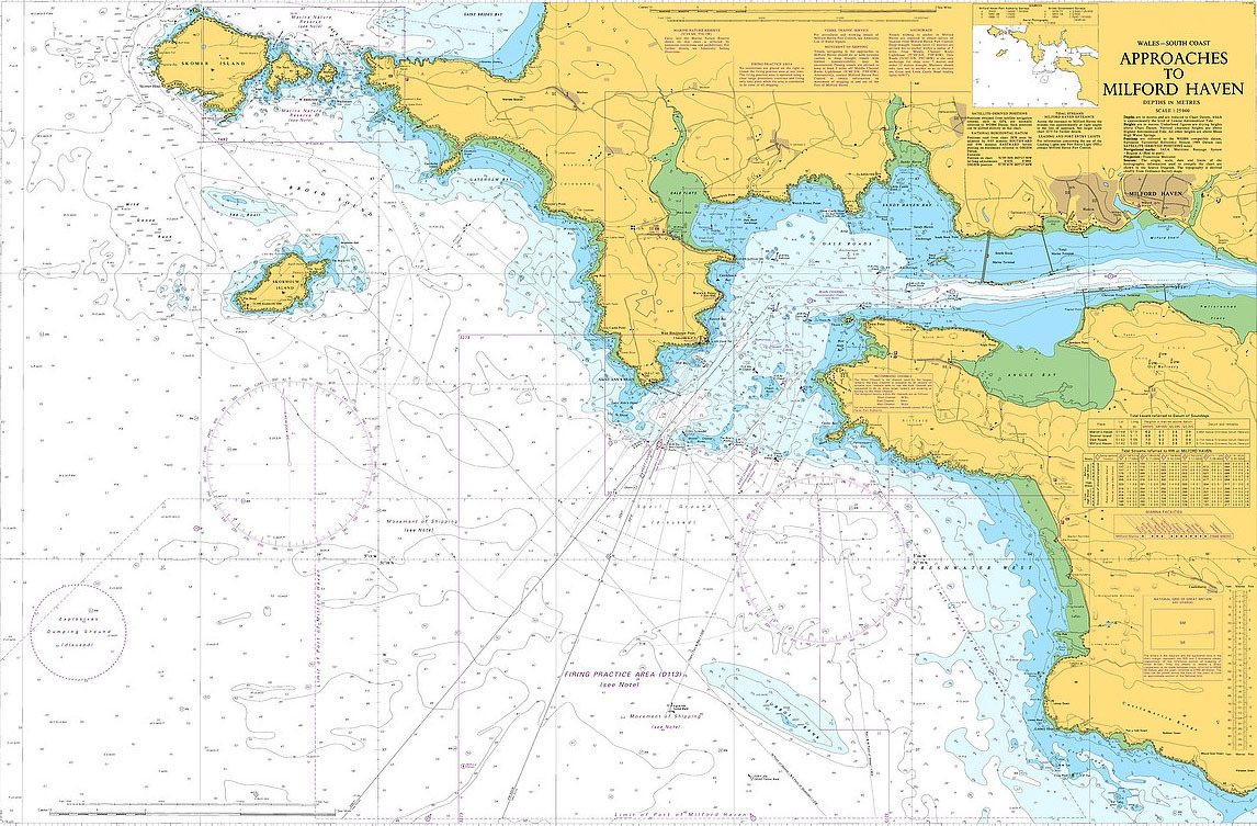 Chart 2878 - Approaches to Milford Haven, Skomer Island, Jack Sound ...
